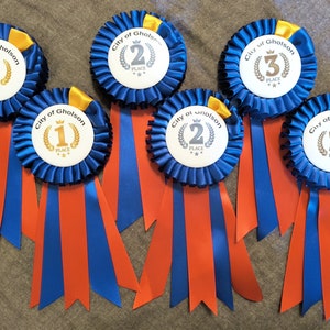 10pcs Personalized Ribbon Rosette Badge 9*16 Cm | Add Your Name | Logo ...