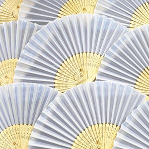 Light Blue Laser Engraved Silk Hand Fans,personalized Bamboo Silk Fans ...