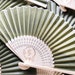 Sage Green Laser Engraved Silk Hand Fans,personalized Bamboo Silk Fans ...
