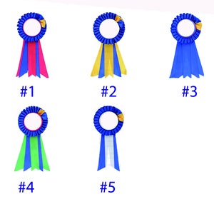 10pcs Personalized Ribbon Rosette Badge 9*16 Cm | Add Your Name | Logo ...