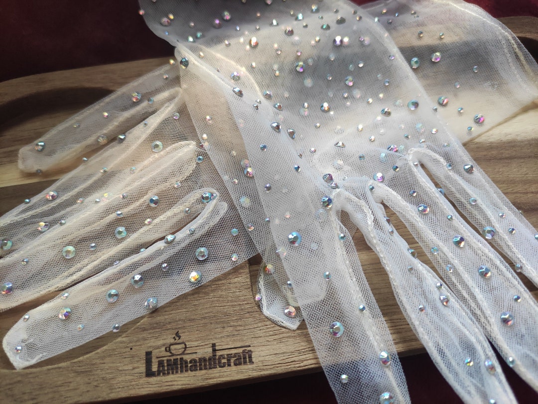 Handmade Wedding Gloves,luxury Bridal Gloves,short Gloves for Dancer ...
