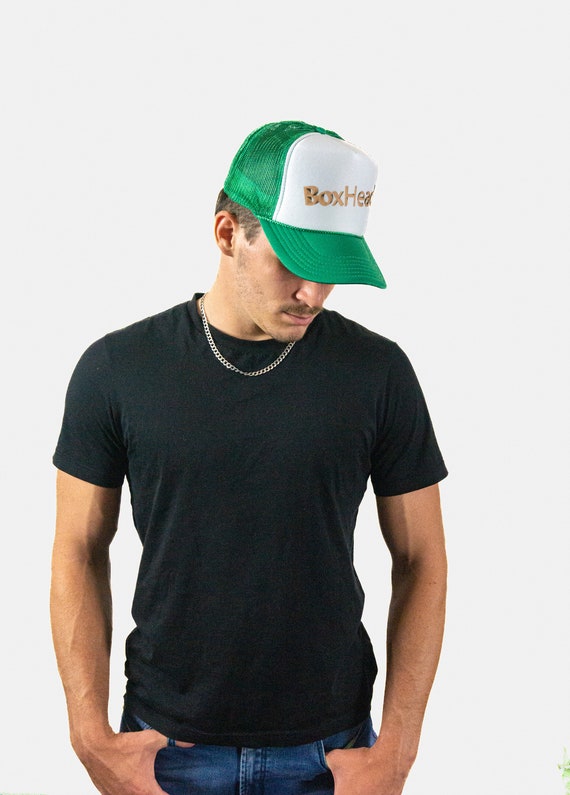 Boxhead Text Trucker Caps With Print Graphic - Etsy