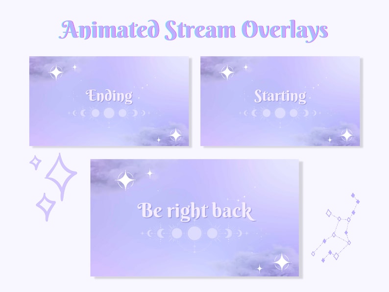Celestial Animated Stream Package | Moon Stream Overlay | Twitch Pack ...