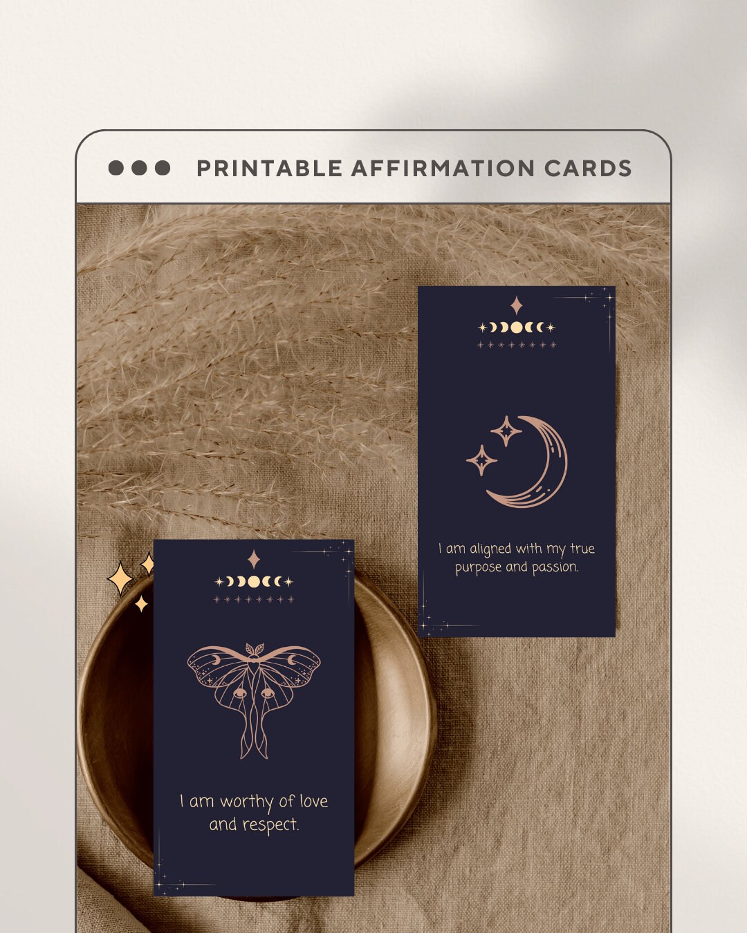 25 Affirmation Cards Digital Download, Mindfulness Affirmations Deck ...