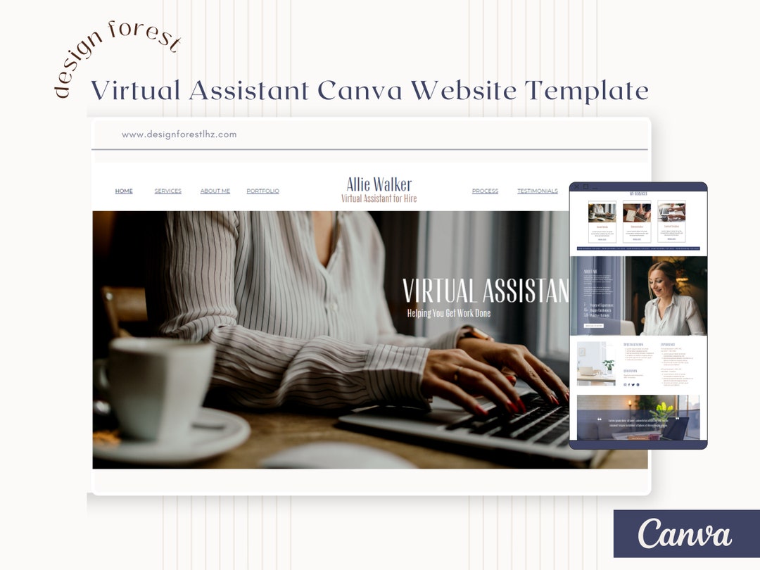 Virtual Assistant Canva Website Template, VA Website Portfolio Resume ...