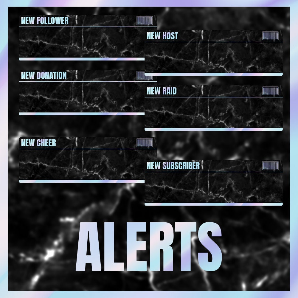 HOLO Stream Overlay Package, Twitch, Youtube, Static, Animated, Alerts ...
