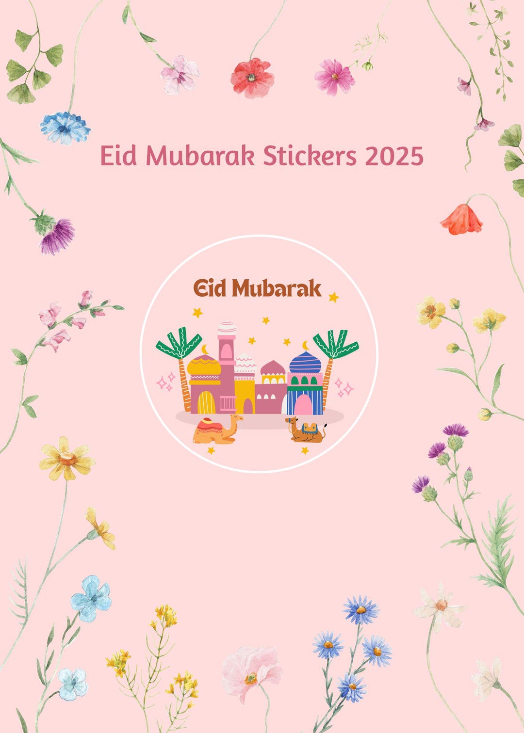 12 Printable Eid Stickers, Eid Mubarak Stickers, Islamic Stickers, Eid ...