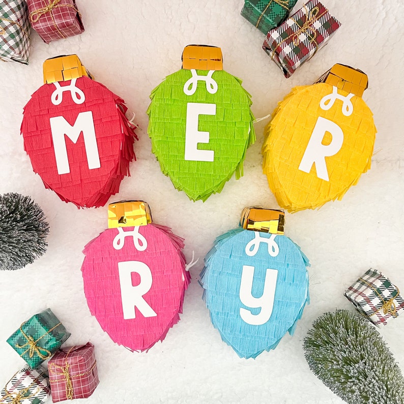 SUPER MINI Christmas Light Piñata Personalized - Etsy
