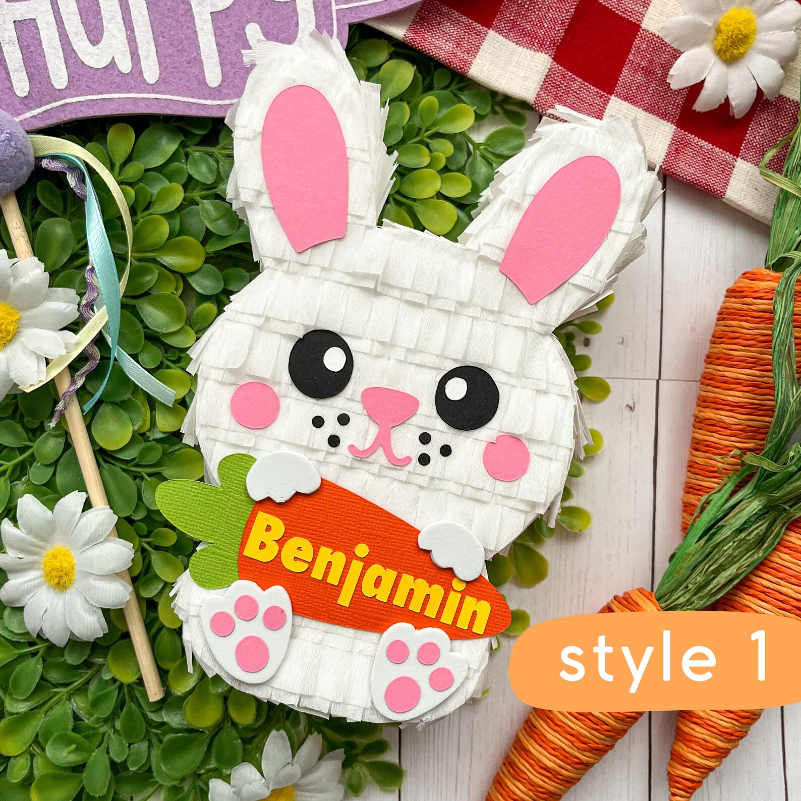 Mini Bunny Piñata With Personalized Carrot for Easter and Spring - Etsy