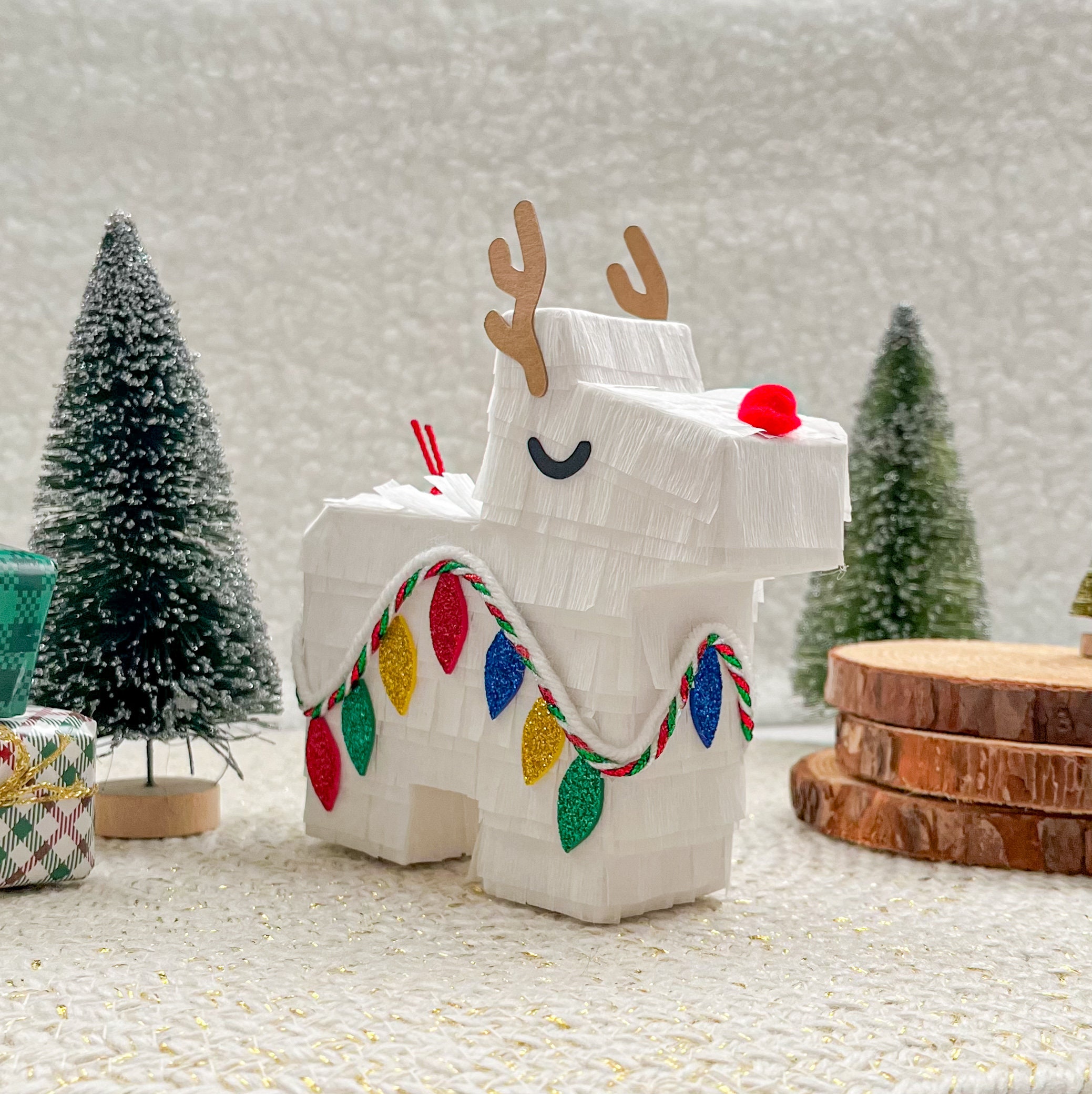 1 MINI Reindeer Piñata With Christmas Lights - Etsy