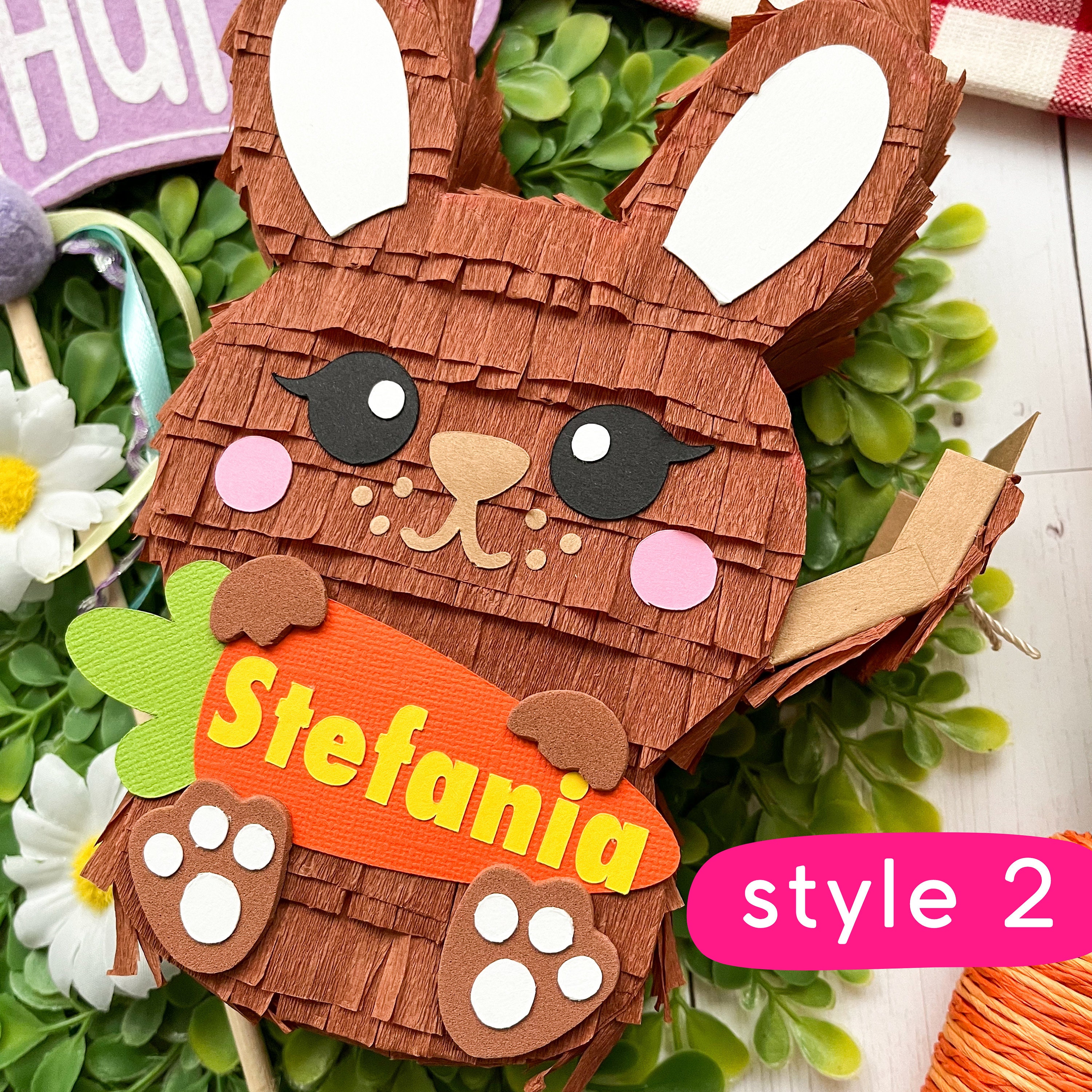 Mini Bunny Piñata With Personalized Carrot for Easter and Spring - Etsy