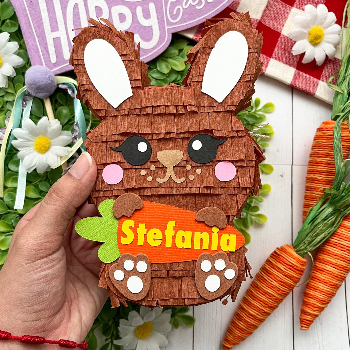 Mini Bunny Piñata With Personalized Carrot for Easter and Spring - Etsy