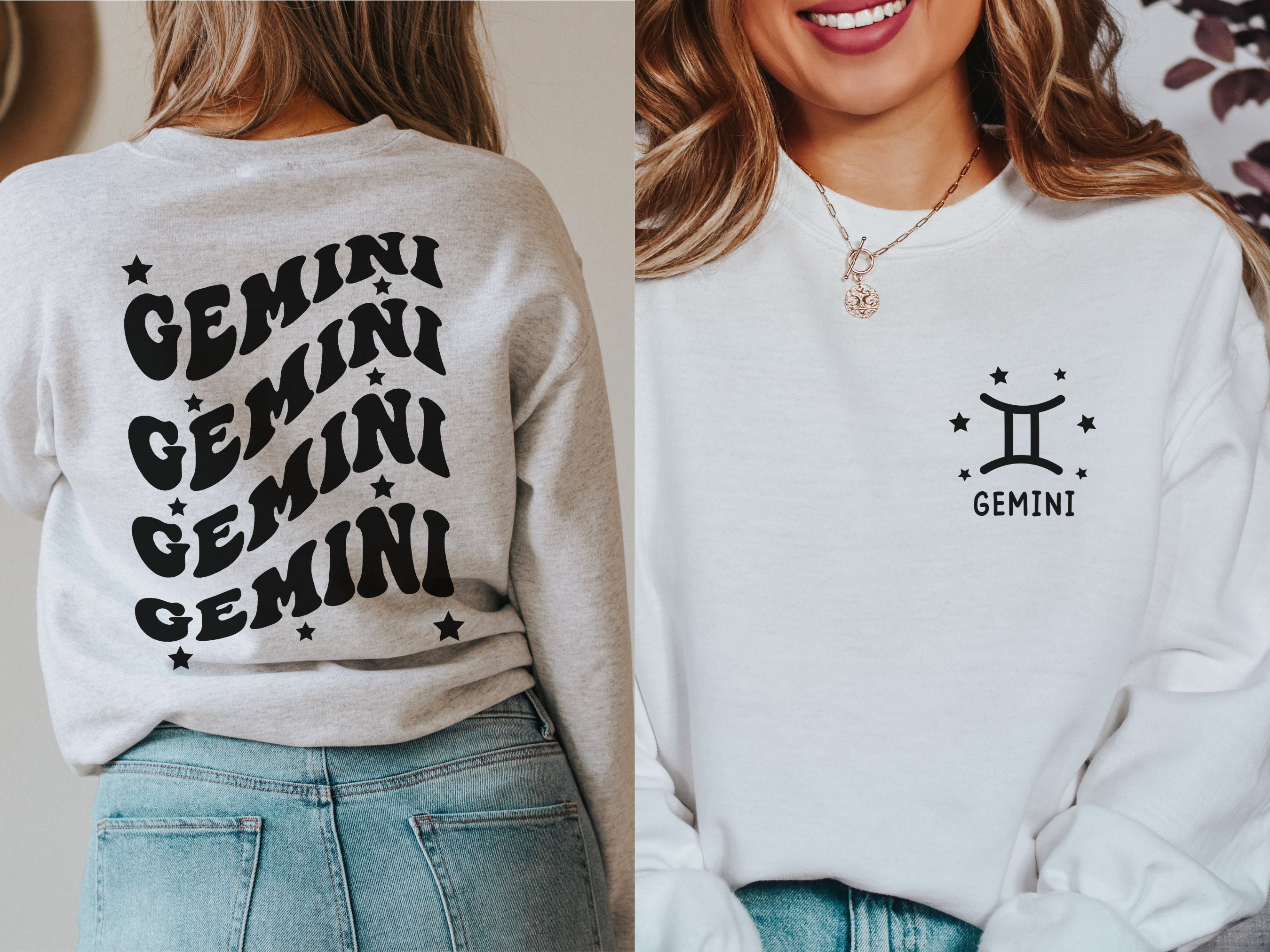 Gemini Energy Sweatshirt, Gemini Zodiac Sign Crewneck, Gemini Horoscope ...