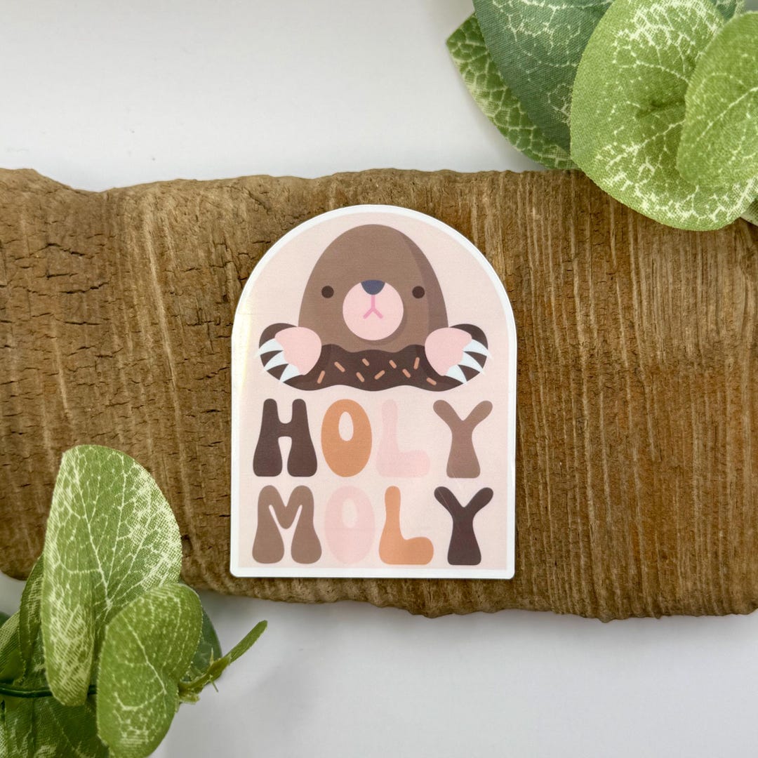 Holy Moly Sticker | Waterproof Stickers for Waterbottle | Funny ...