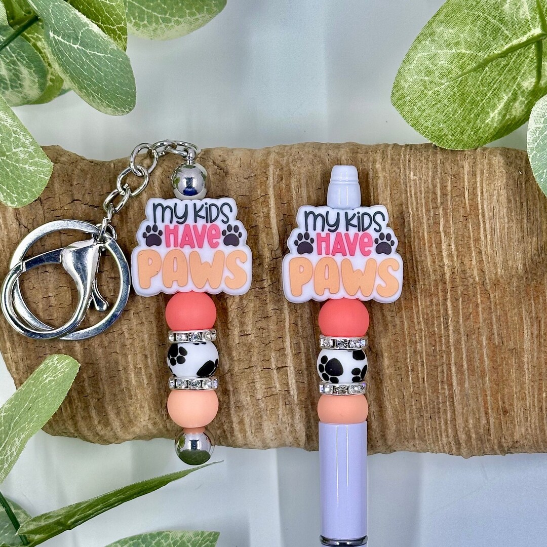 My Kids Have Paws Keychain, Pet Owner Keychain, Dog Mom Gifts - Etsy