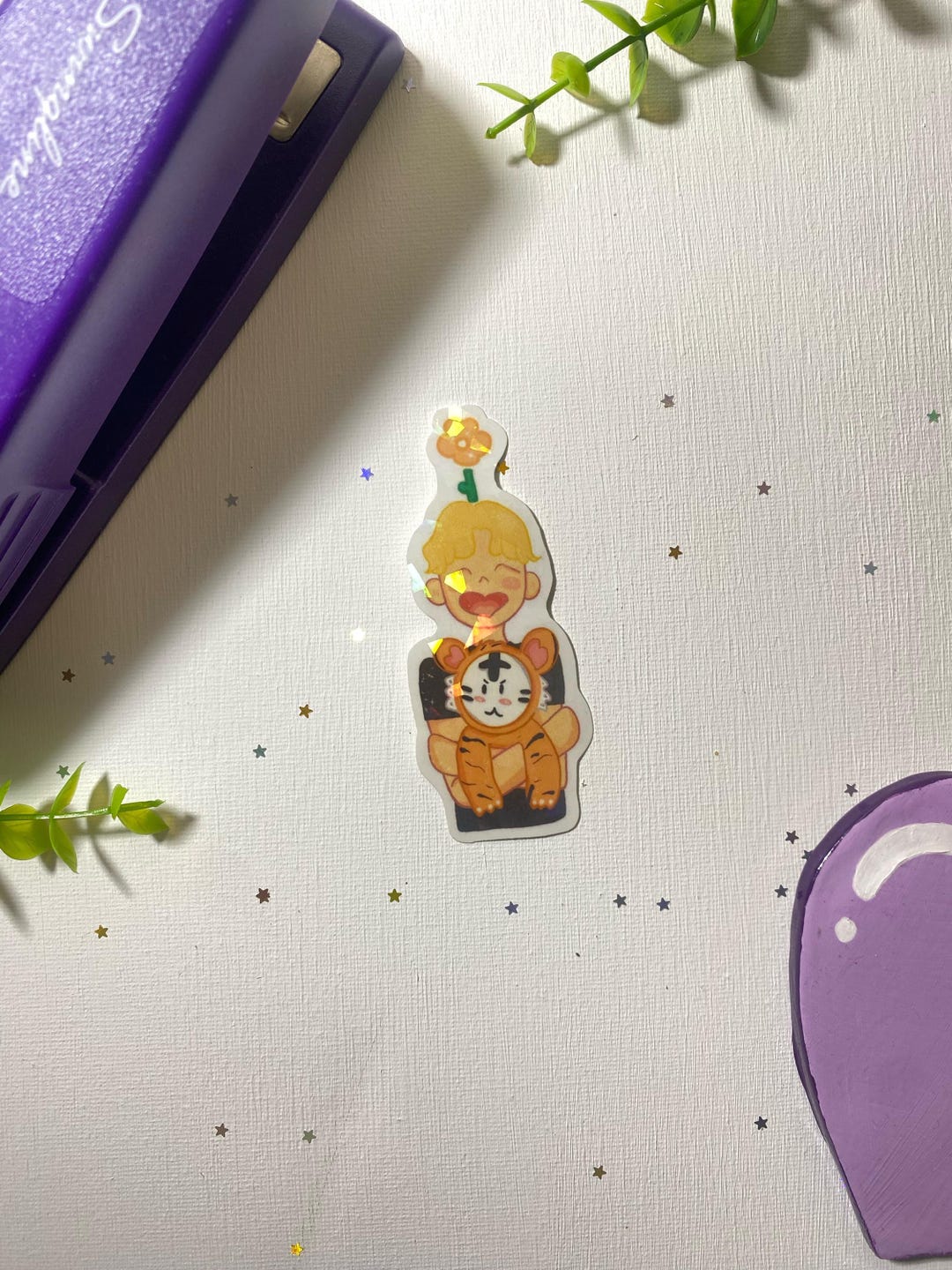 Seventeen Hoshi Tiger Horanghae Cute Flower Holographic Sticker - Etsy