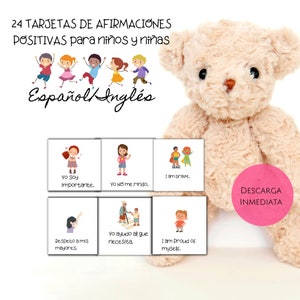 Spanish and English Positive Affirmations for Kids, Positive ...