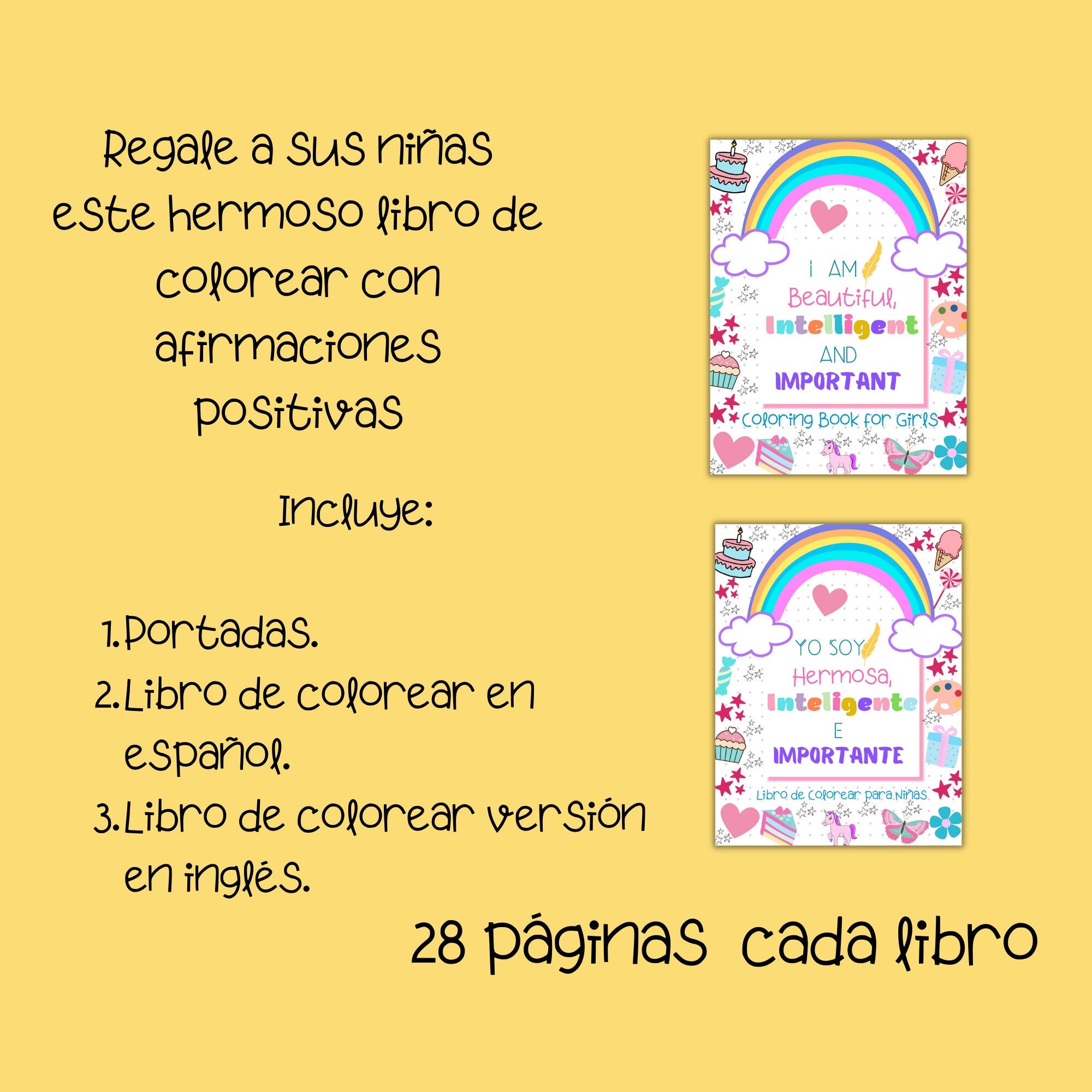 Spanish/English Dibujos para colorear de Afirmaciones Positivas Ley de ...