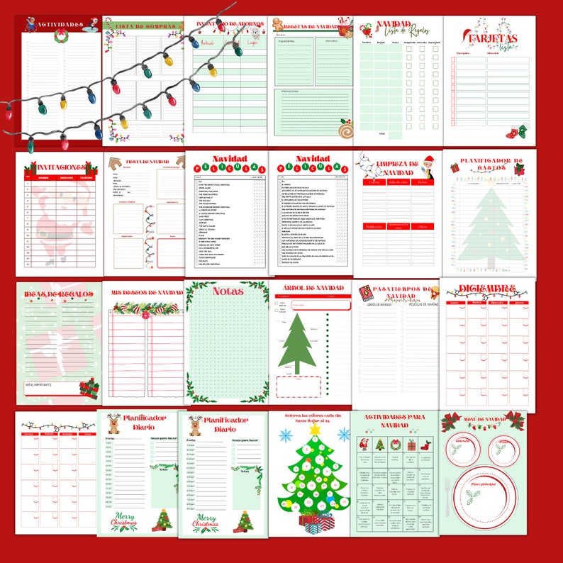 Spanish Christmas Planner, Printable Christmas Planner, Gift Budget ...