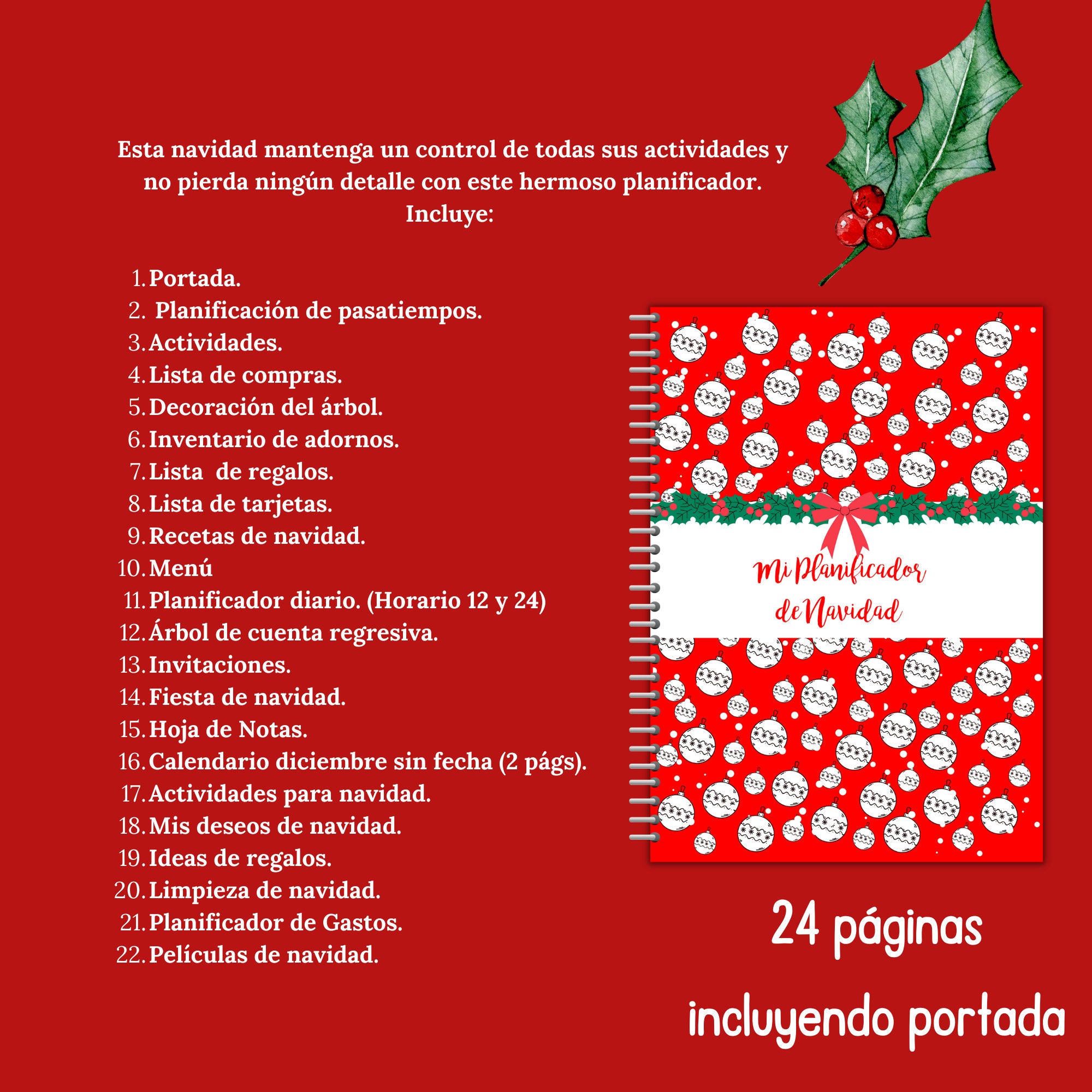 Spanish Christmas Planner, Printable Christmas Planner, Gift Budget ...