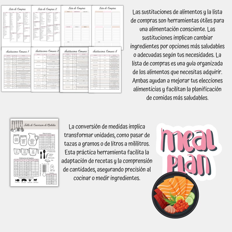 Planificador de Comidas Imprimible, Diario de Alimentos, Seguimiento de ...