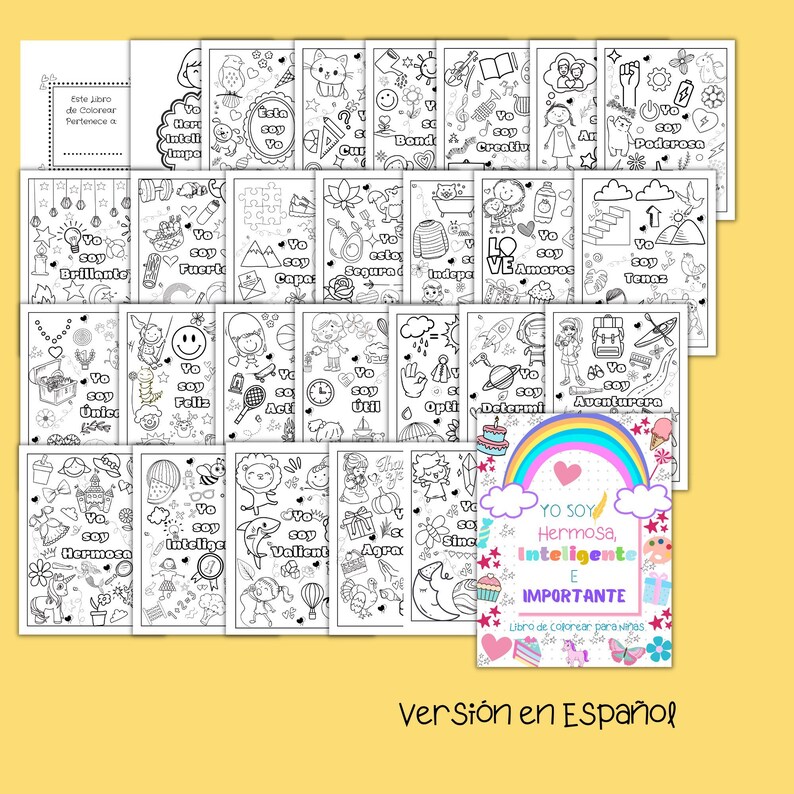 Spanish/English Dibujos para colorear de Afirmaciones Positivas Ley de ...