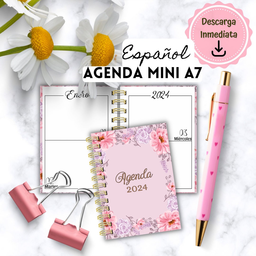 Mini Monthly Planner 2024, Miniature 2024 Agenda, Small Printable ...