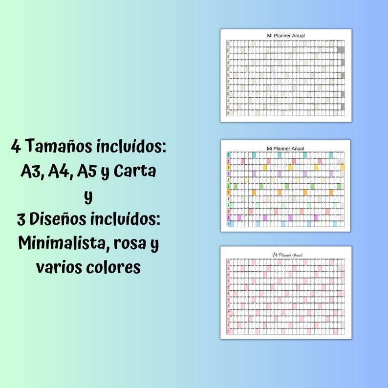 Calendario Anual 2024 Imprimible, Planner Anual Horizontal, Calendario ... Calendario Anual 2024 Imprimible, Planner Anual Horizontal, Calendario ...