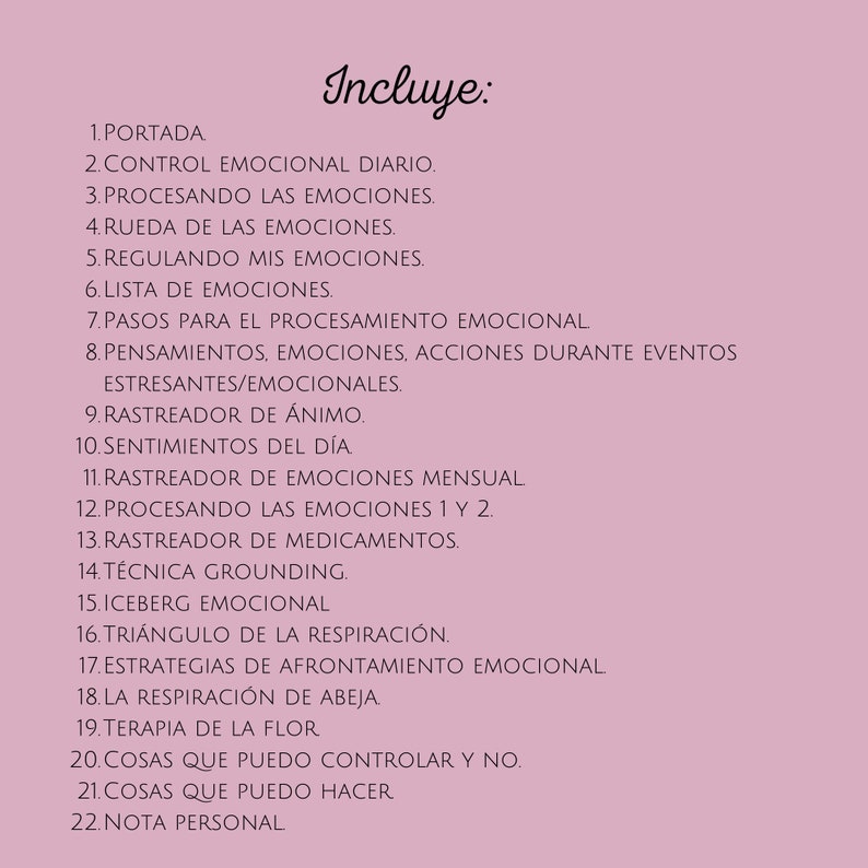 Diario de las emociones en español Terapia salud mental y - Etsy España