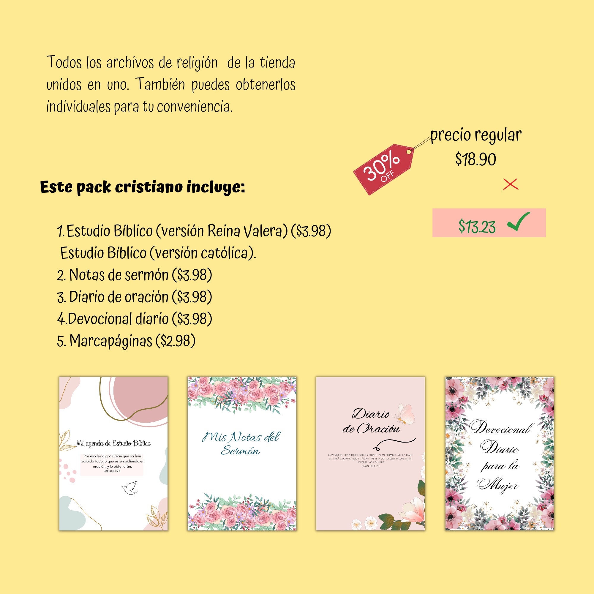 Printable Christian Pack in Spanish, Christian Bundle, Prayer Journal ...
