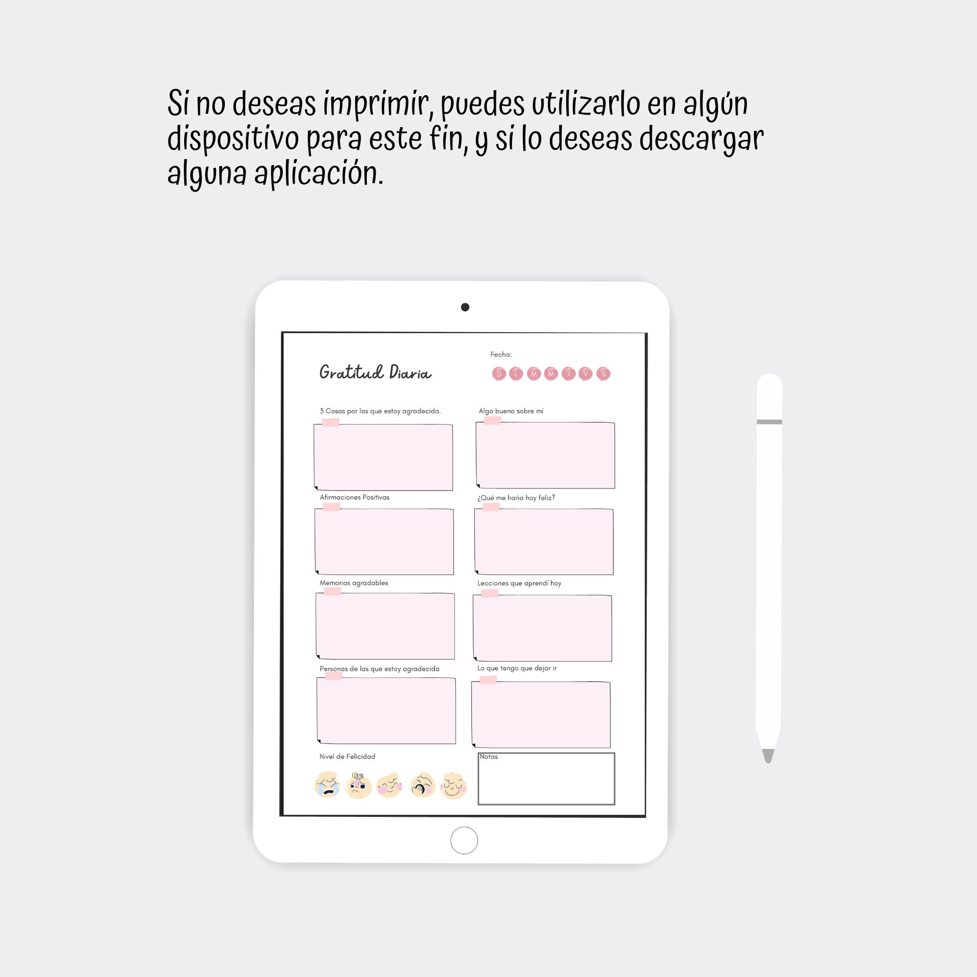 Diario de Gratitud Implimible en Español, Diario de Registro Diario de ...