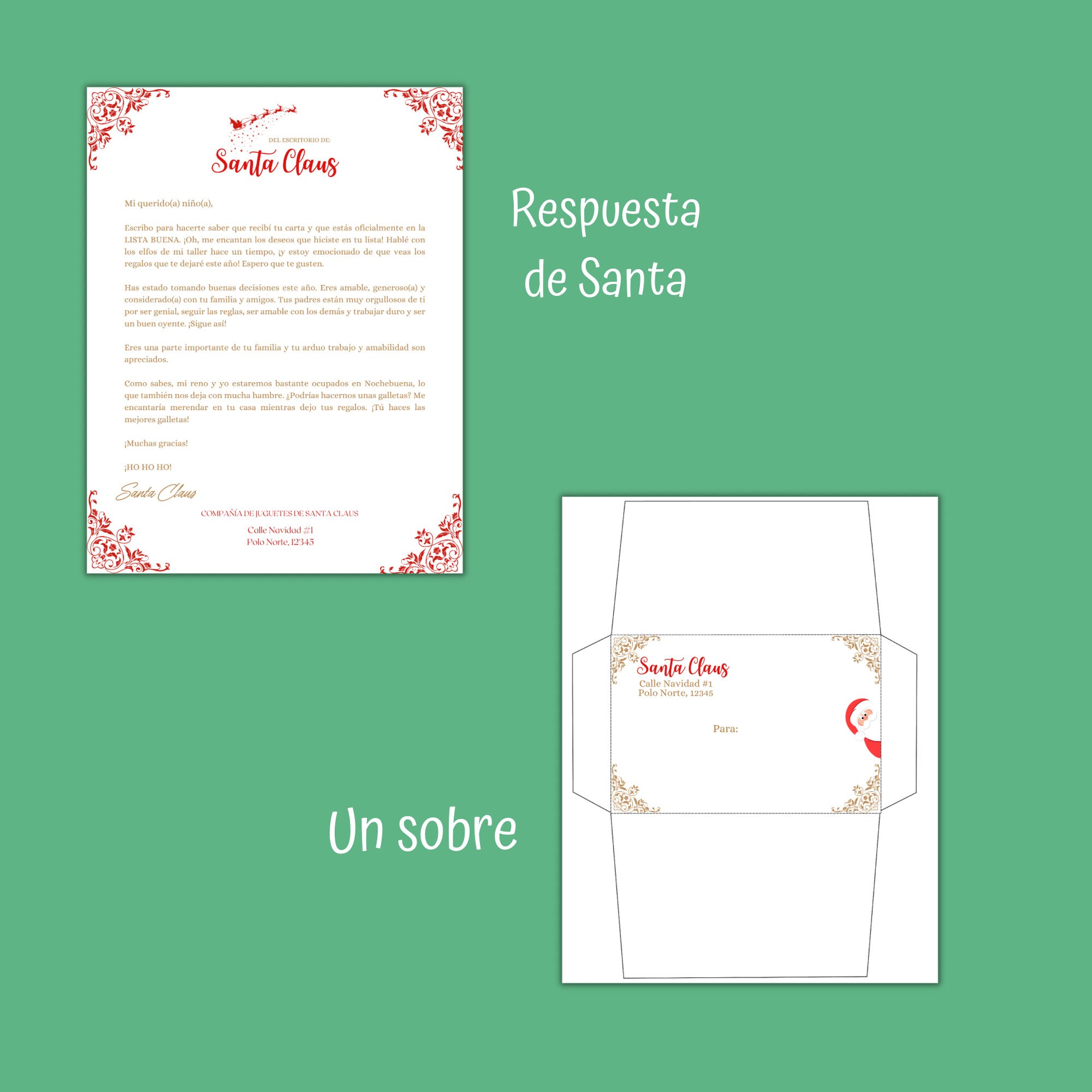 Carta Querido Santa Carta para Santa Claus Descarga - Etsy México