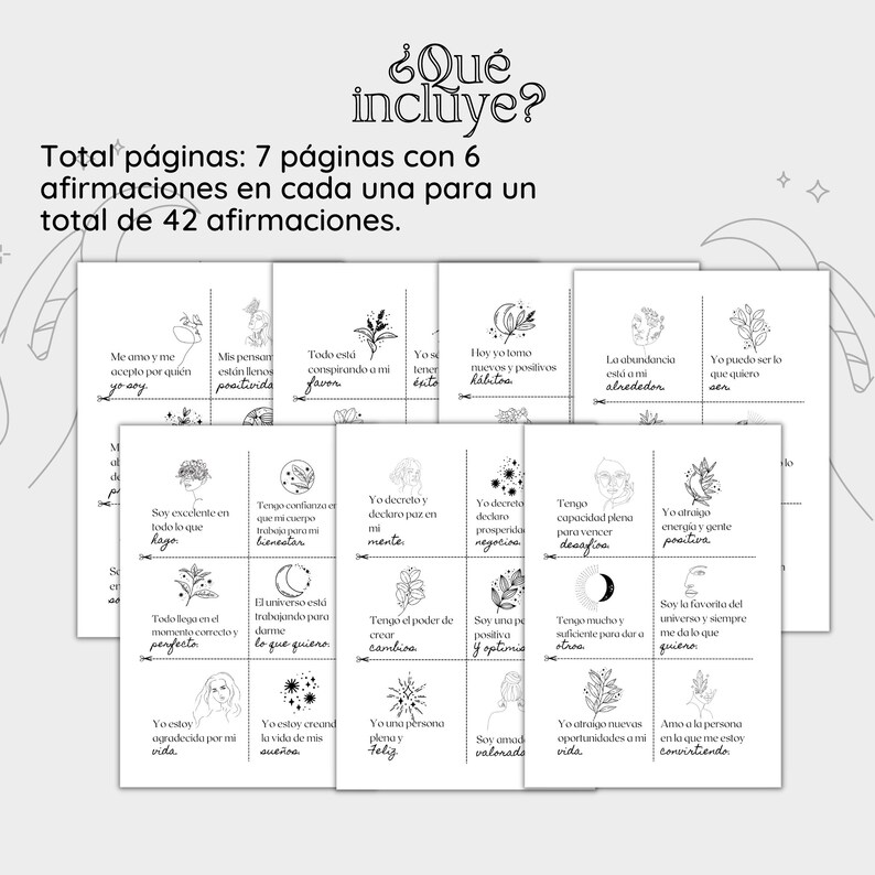 Spanish Positive Affirmations, Tarjetas de Positividad, Ley de ...