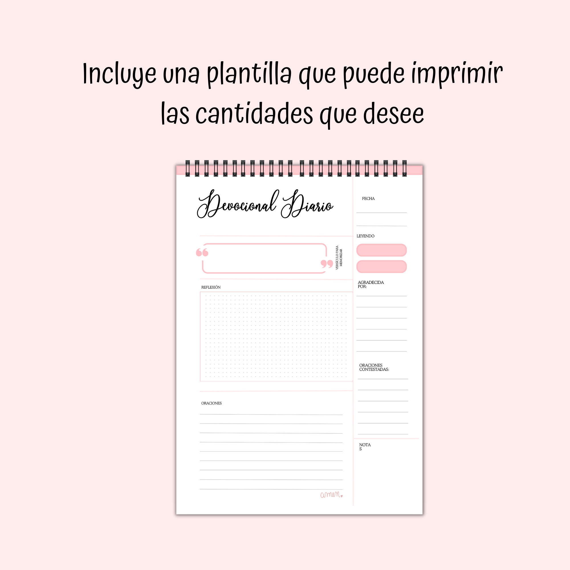 Plantilla Diario Devocional Imprimible, Plantilla Cristiana en Español, Plantilla Imprimible en ...