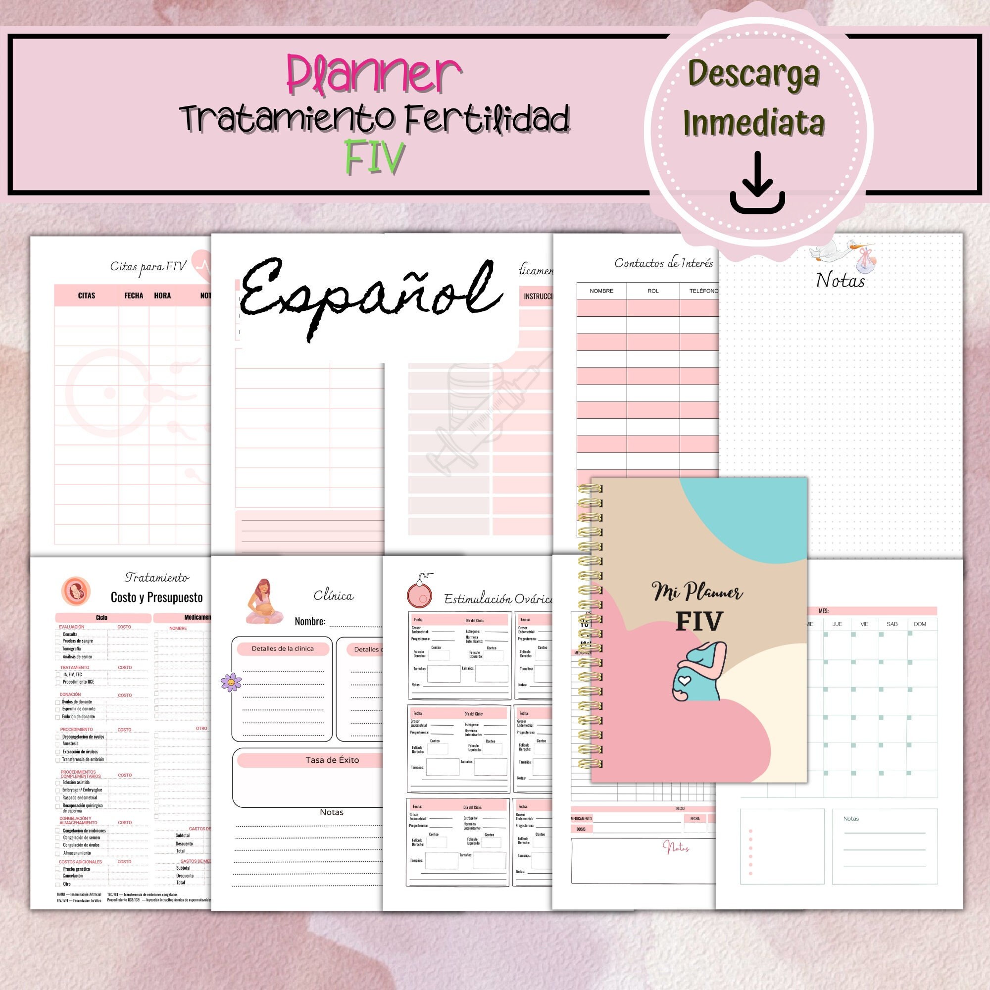 IVF Printable Planner, Printable Infertility Journal and Planner, IVF ...