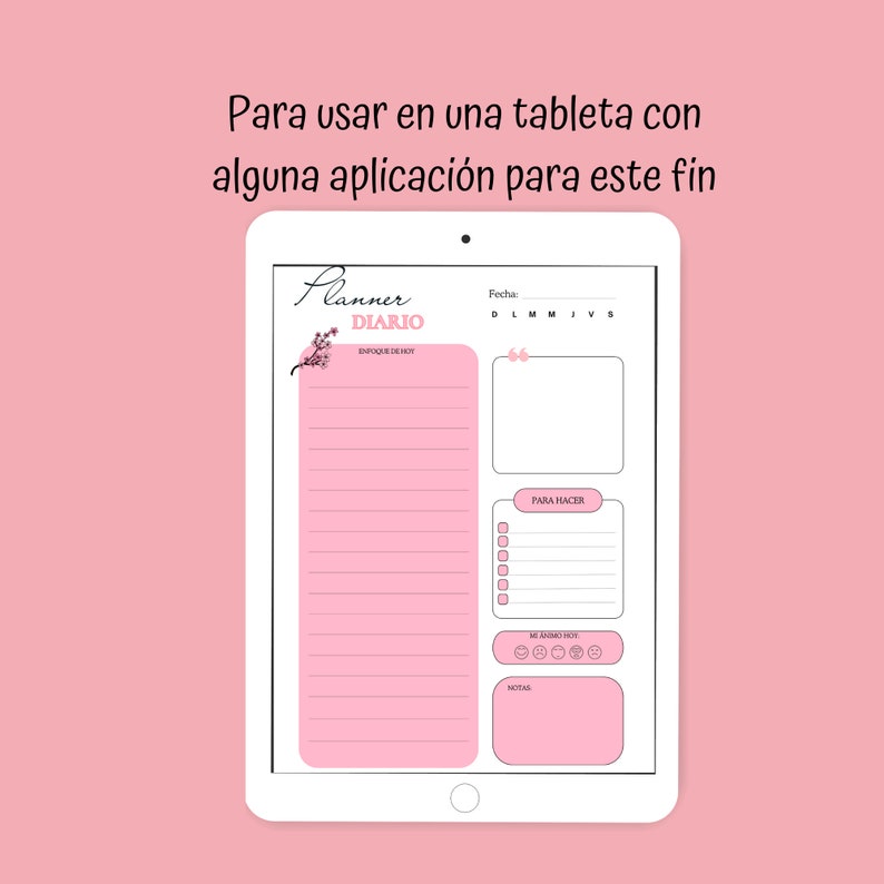 Daily/weekly Planner in Spanish Printable, Daily Planner Template ...