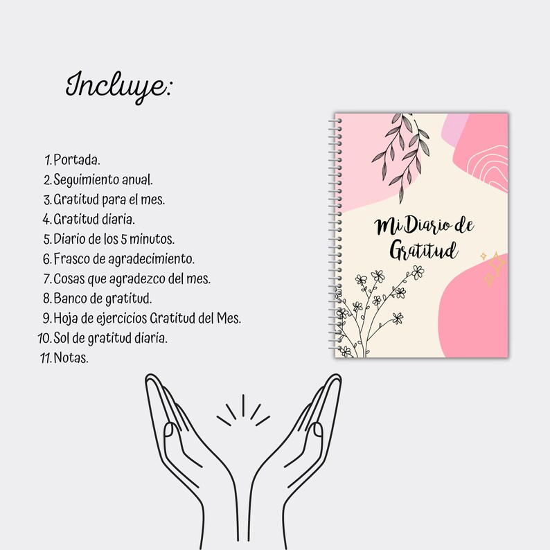 Diario de Gratitud Implimible en Español, Diario de Registro Diario de ...