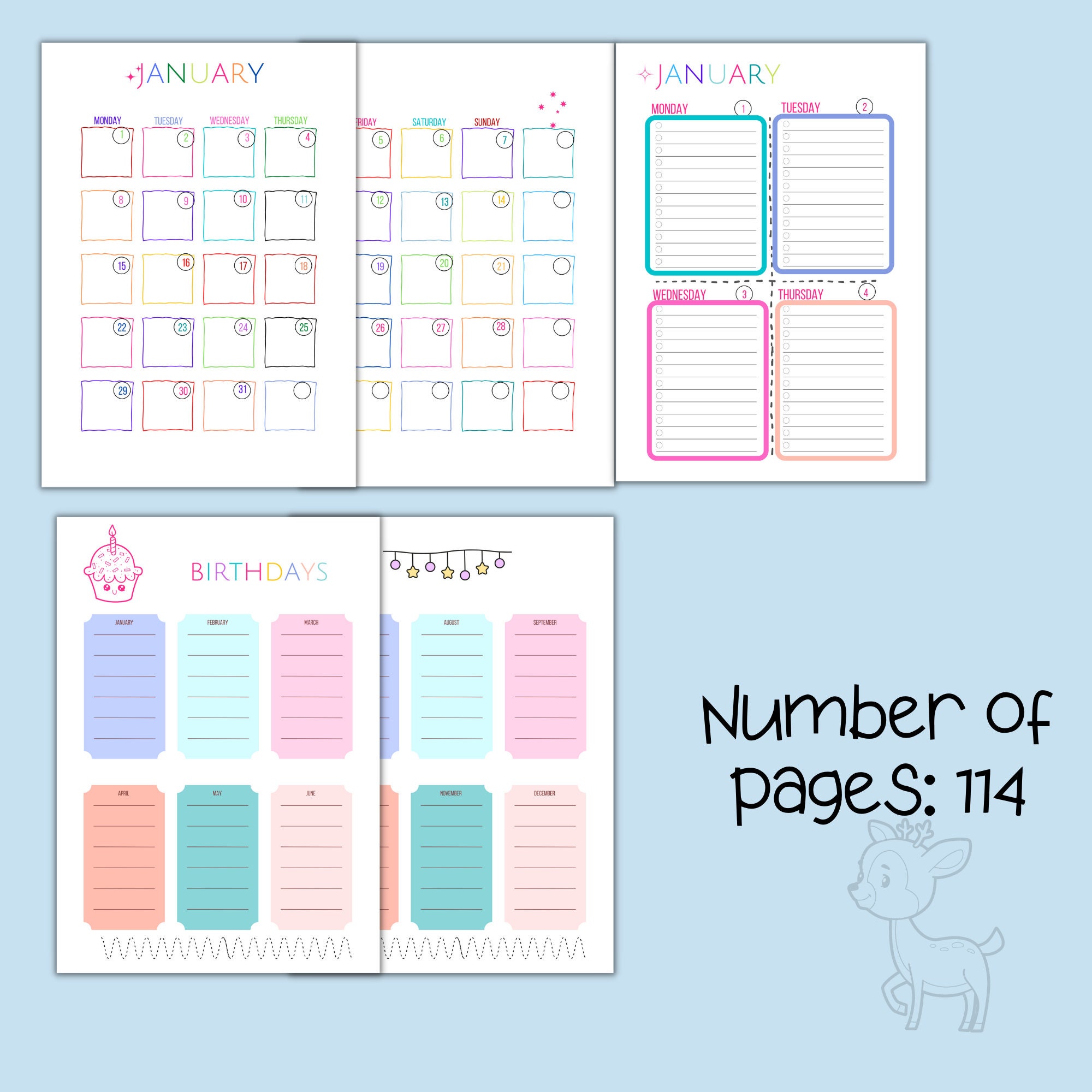 20232024 School Planner Printable Student Planner for Girls - Etsy
