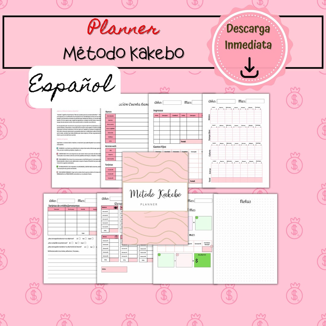 Expense and Savings Planner in Spanish, Japanese Kakebo Savings Method ...