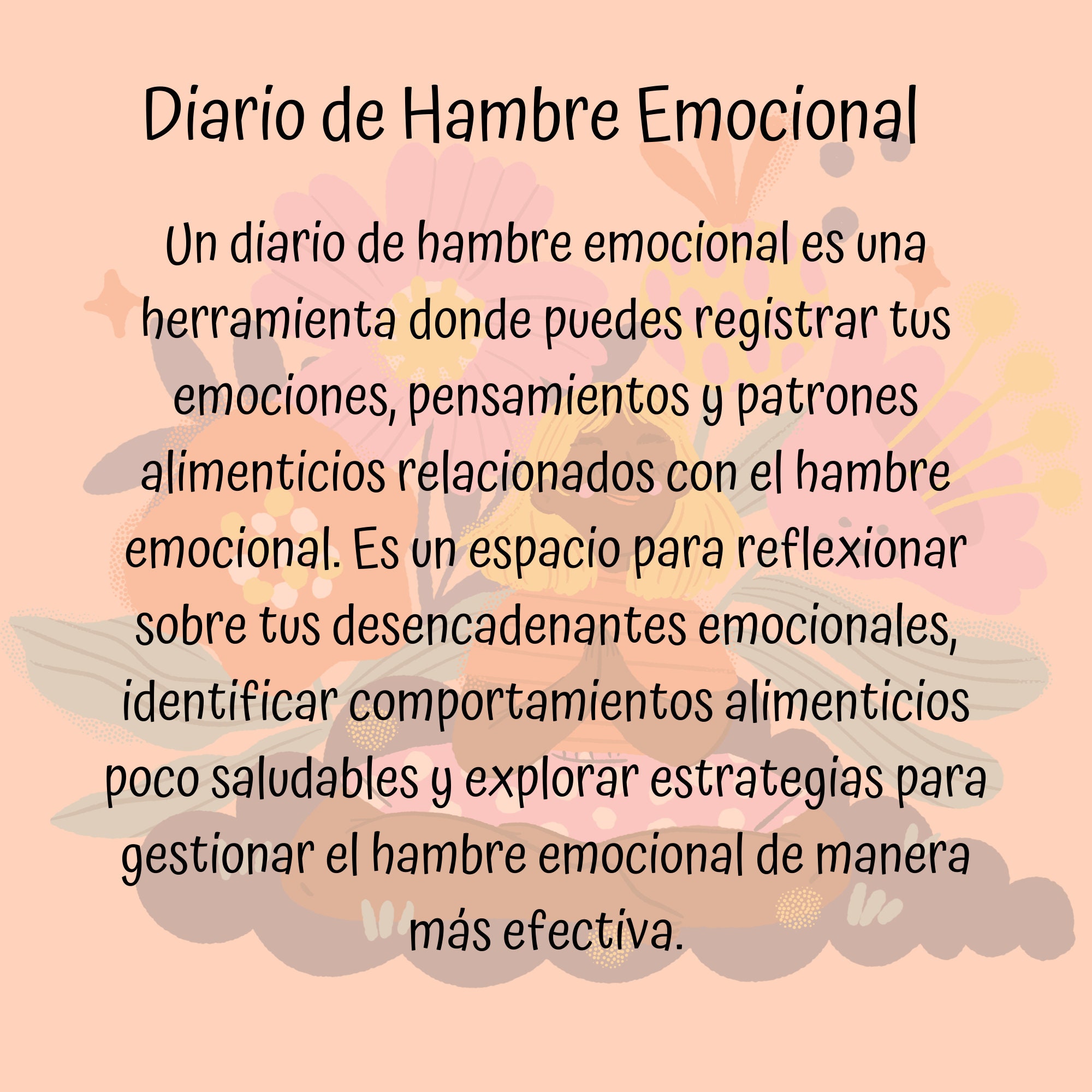 Emotional Hunger Diary, Diary to Improve Your Relationship With Food ...