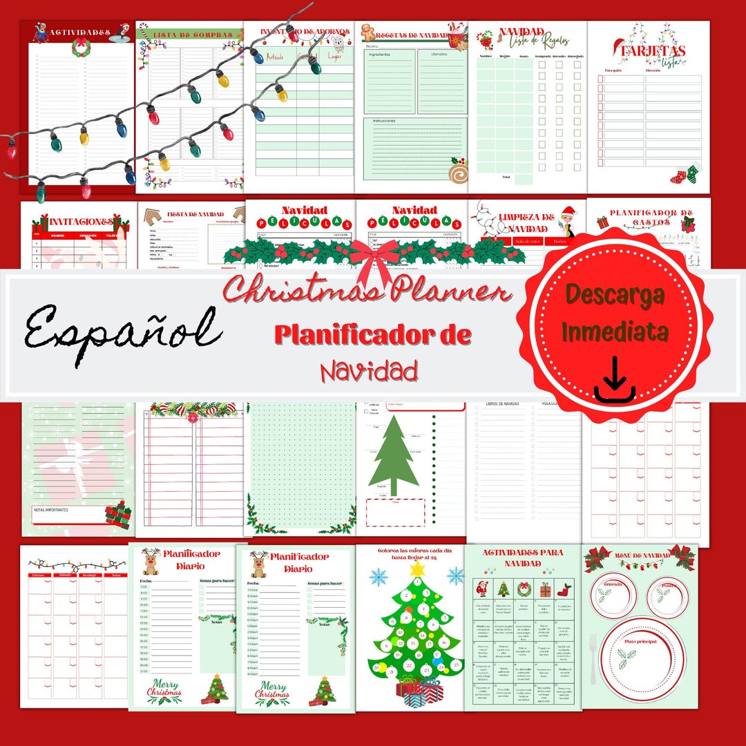 Spanish Christmas Planner, Printable Christmas Planner, Gift Budget ...