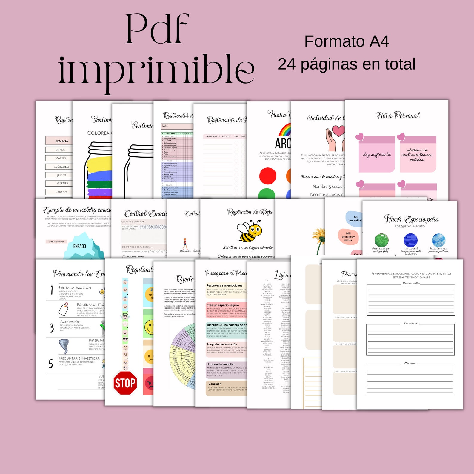 Diario de las emociones en español Terapia salud mental y - Etsy España