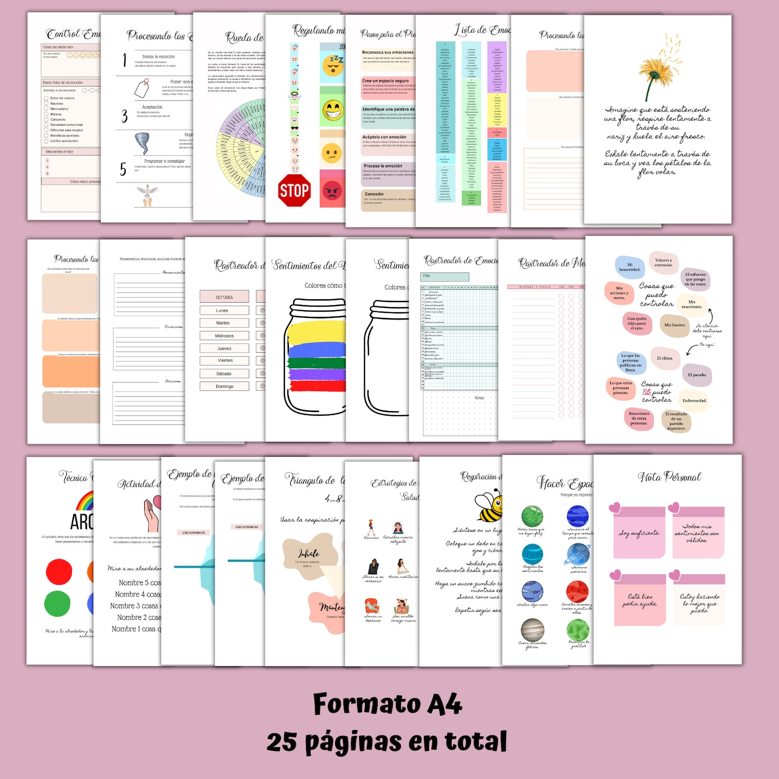 Diario de las emociones en español | Terapia salud mental y Hojas de ...