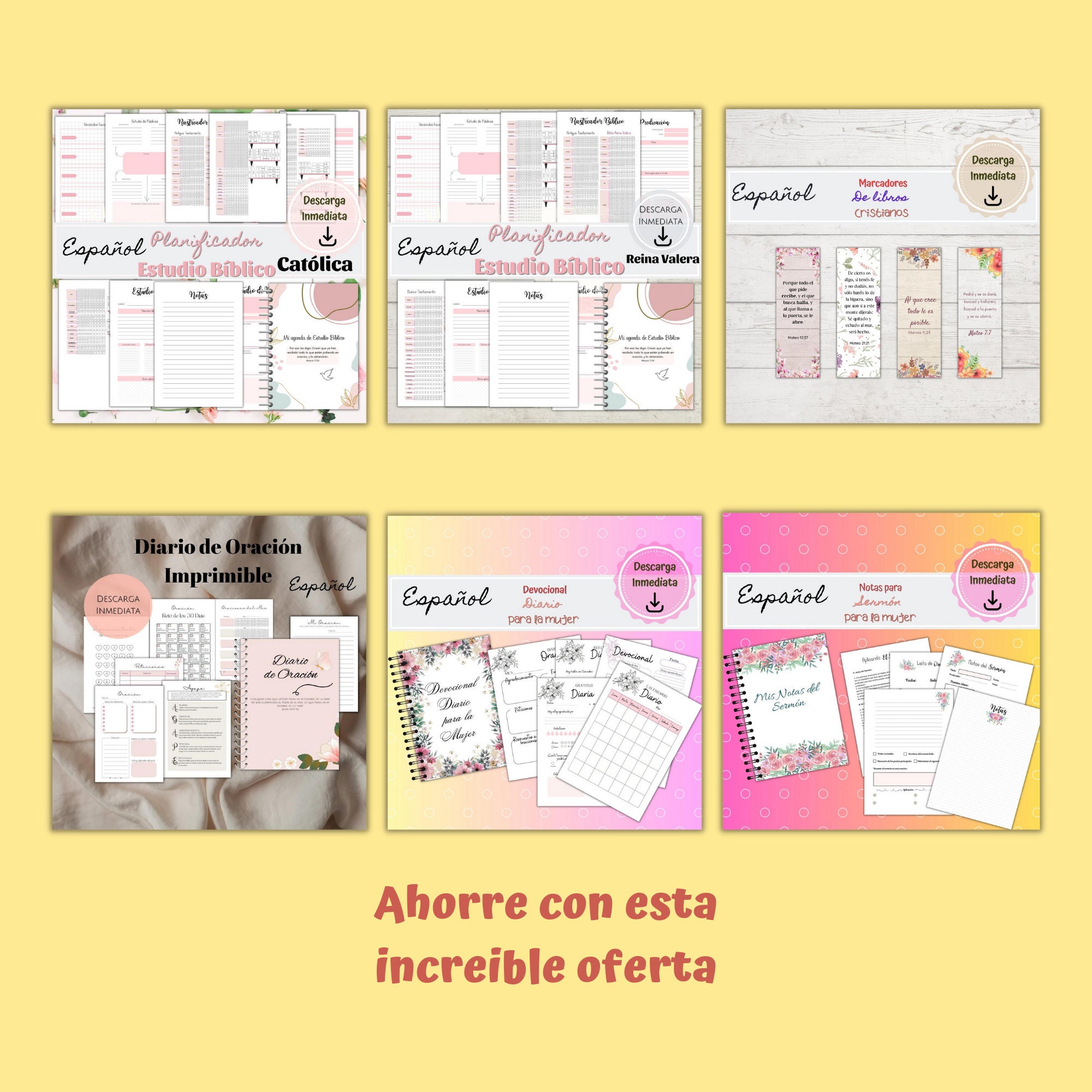 Printable Christian Pack in Spanish, Christian Bundle, Prayer Journal ...