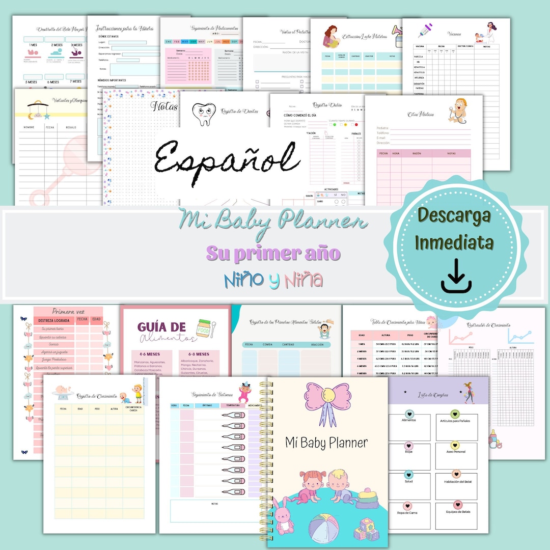 Planificador de Bebé en Español, Planner para Bebé, Agenda para Bebé ...
