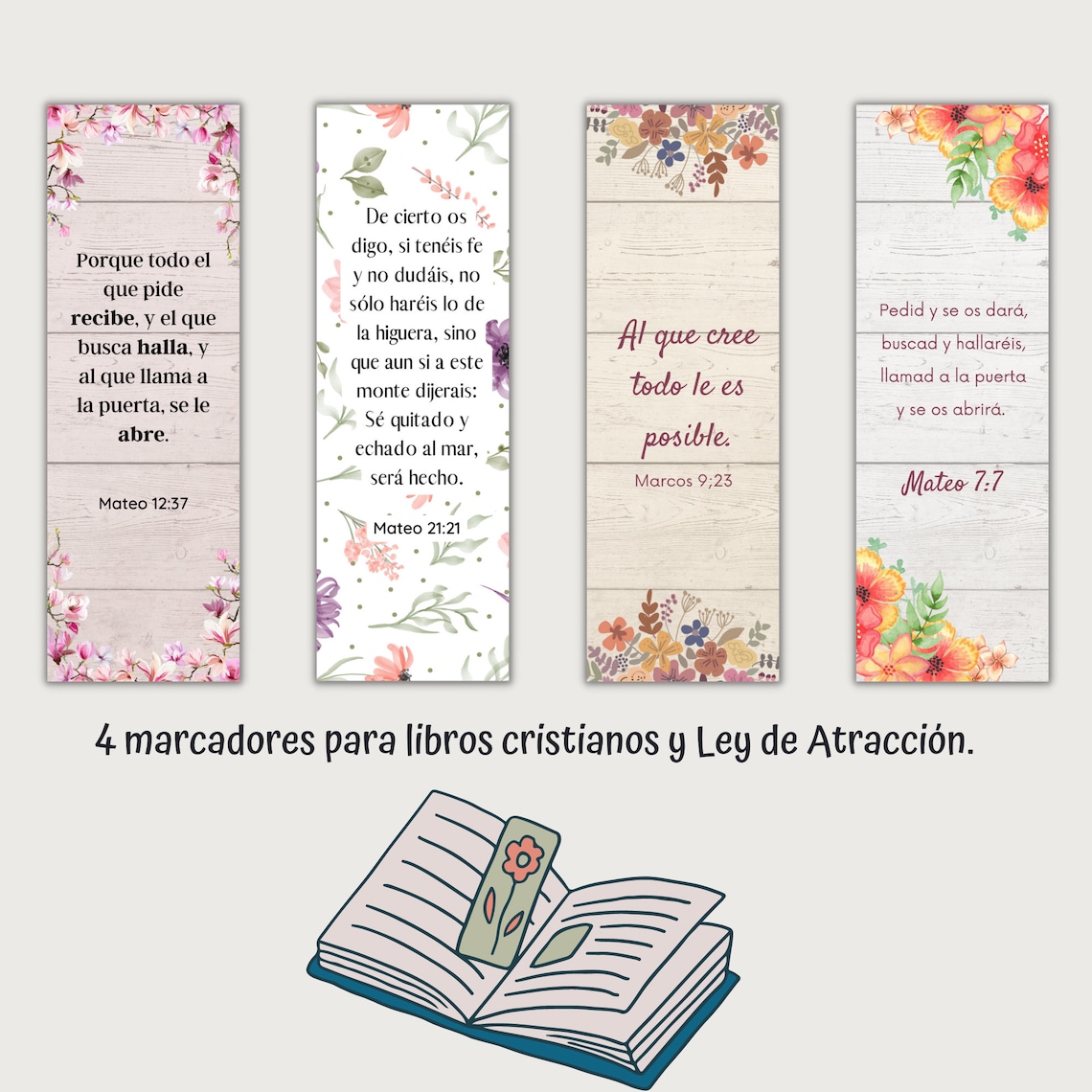 Spanish Bible Bookmarks Printable, Marcadores de Libros Cristianos ...