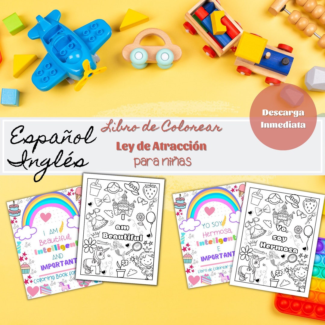 Spanish/english Positive Affirmations Law of Attraction Coloring Pages ...