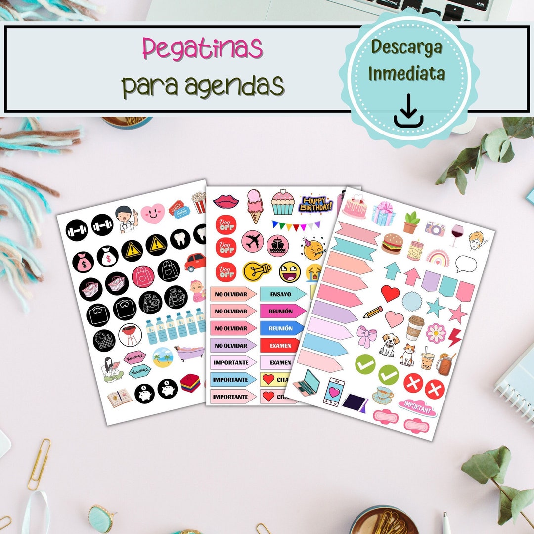 Pegatinas para agendas Imprimibles, Stickers para Agendas Imprimibles ...