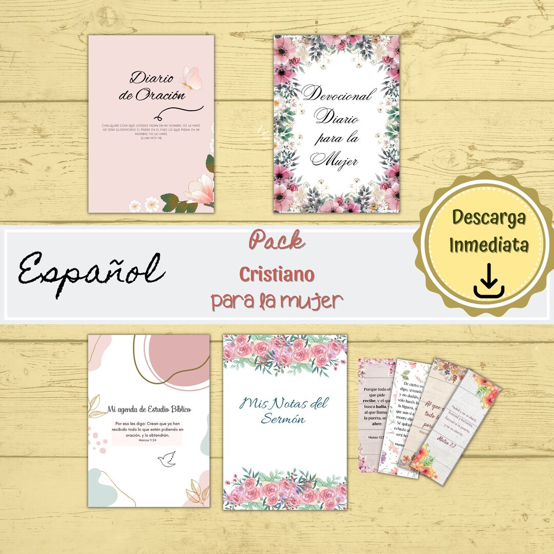 Printable Christian Pack in Spanish, Christian Bundle, Prayer Journal ...