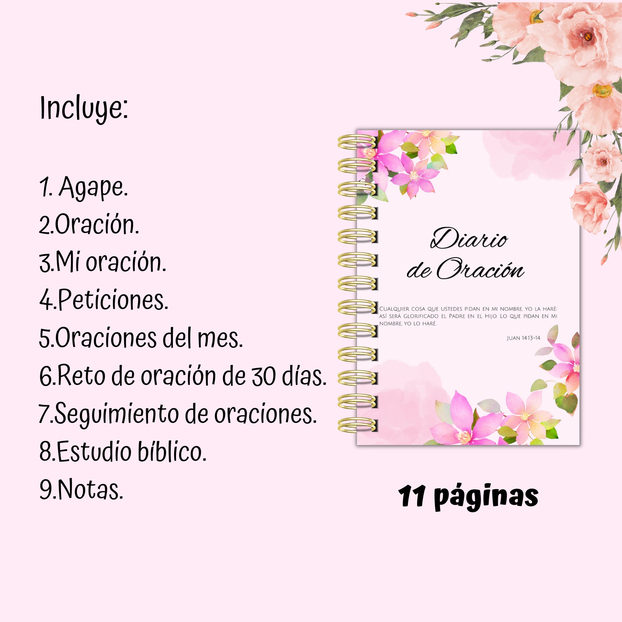 Diario de Oración en Español Diario de Oración para Imprimible ...
